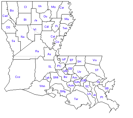 Louisiana Parish Map