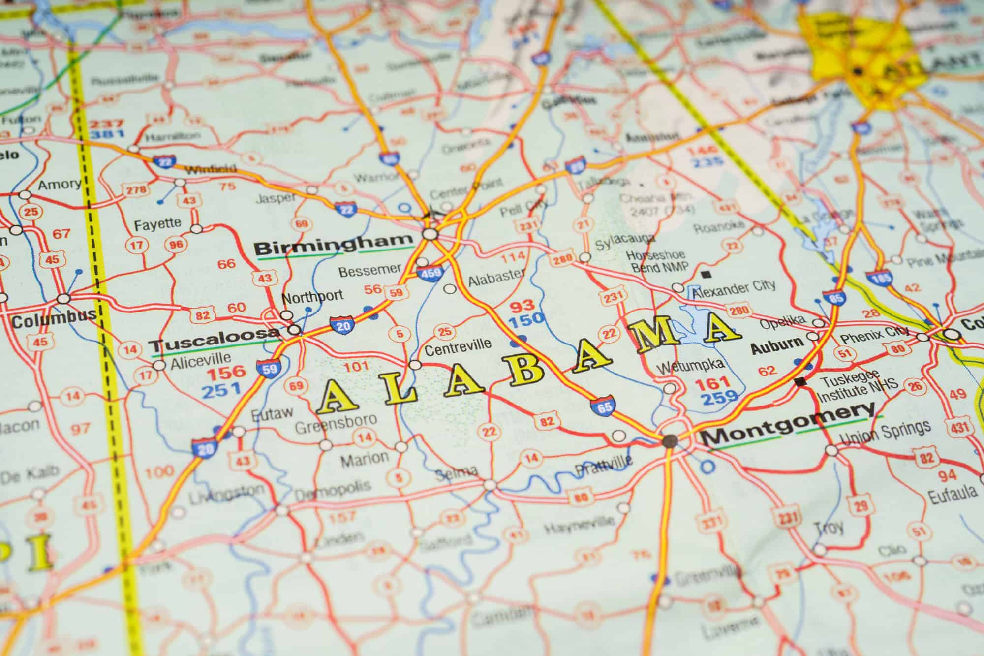 Interactive Map Of Alabama Clickable Counties Cities Geographic