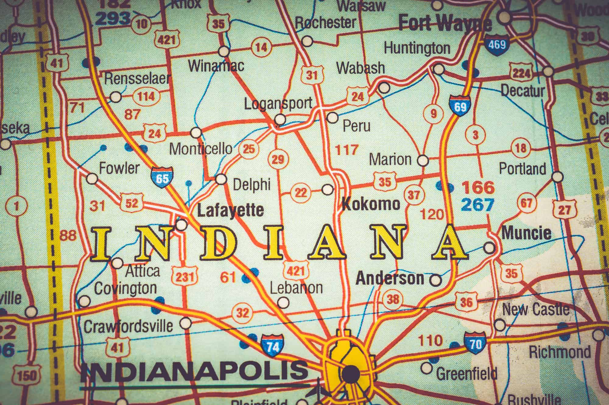 Road Map Of Indiana And Ohio