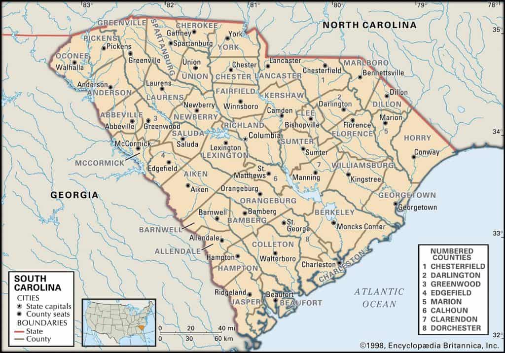 Maps of South Carolina: Charting the State’s Charms