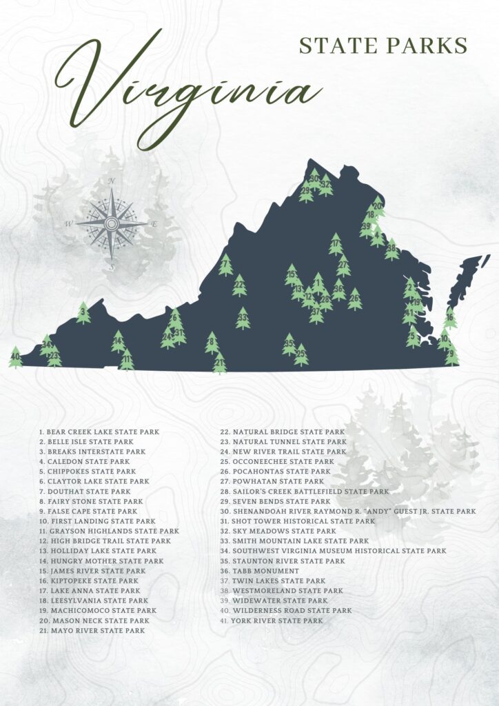 Virginia State Park Map: Natural Beauty in the Old Dominion